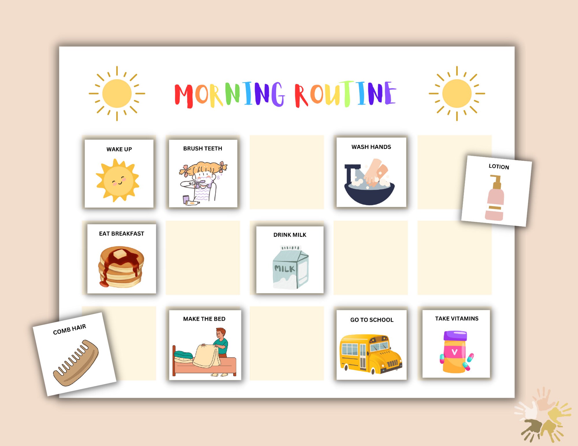 Editable Visual Routine Cards & Charts for Kids Morning, Afternoon ...