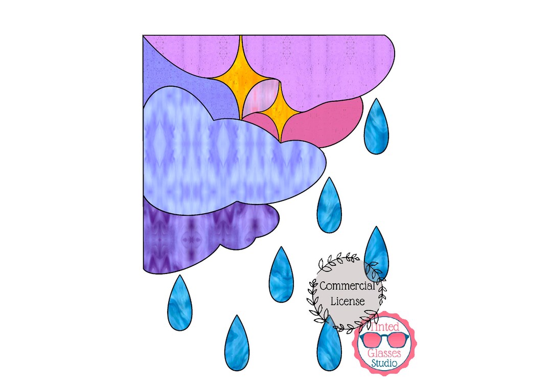 Starry Rain Stained Glass Pattern - Etsy
