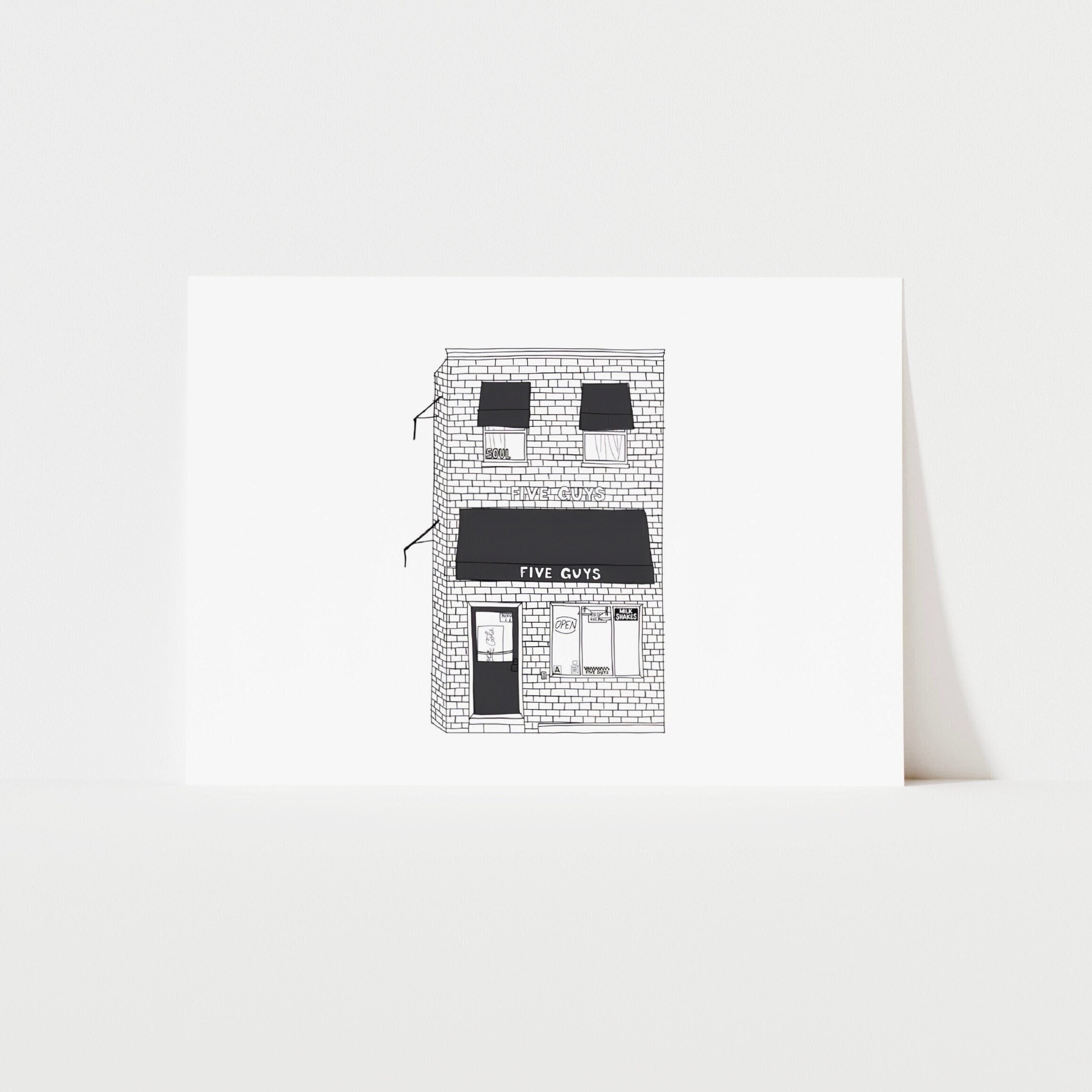 Handmade Sketch the Garret, Hand Drawn, NYC Sketch, Speakeasy, NYC Bar ...