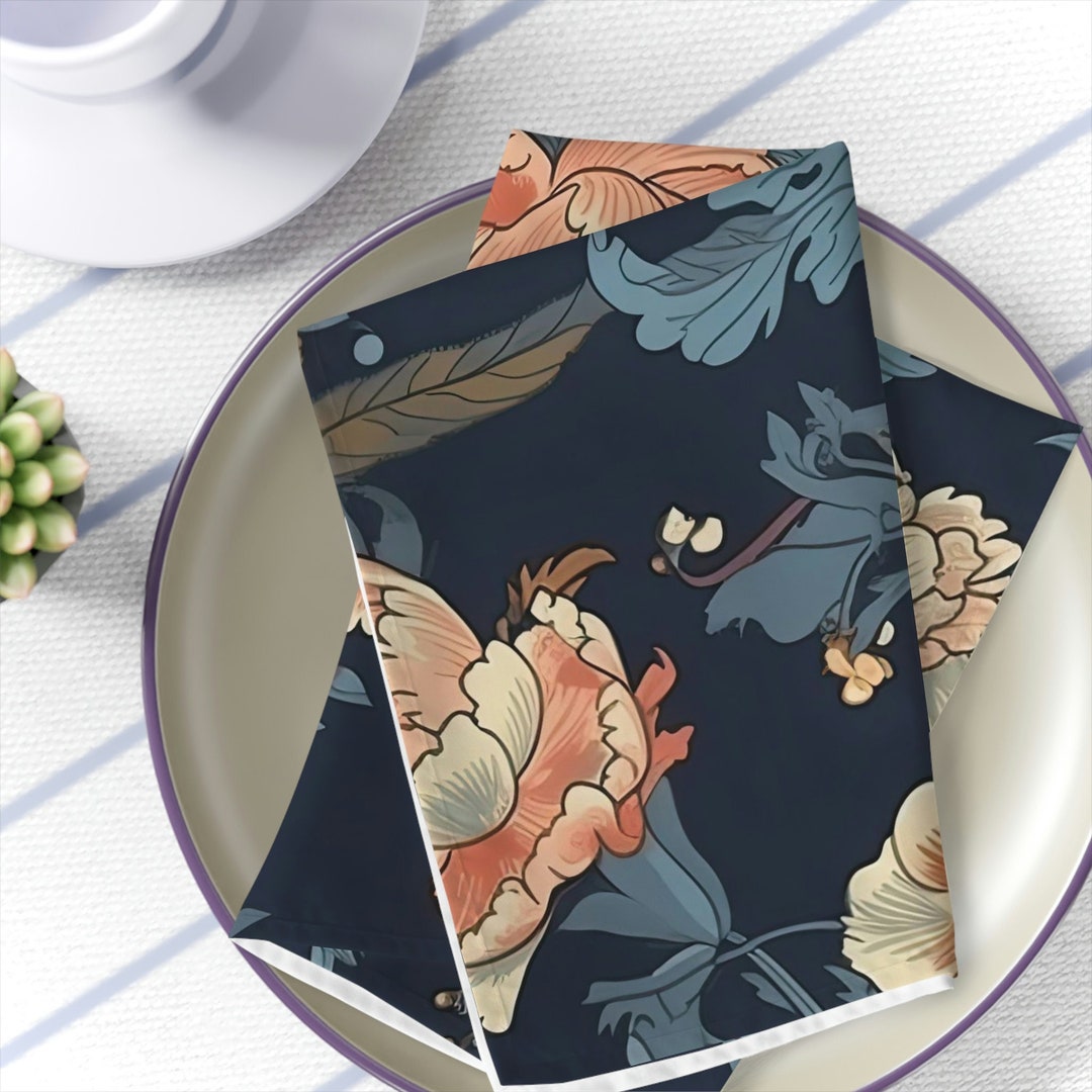 Set of 4 Napkins Chinoiserie Asian Theme Square Decorative Contemporary ...