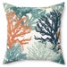 Peach Coral and Blue Coral Underwater Square Pillow AND Insert Nautical ...