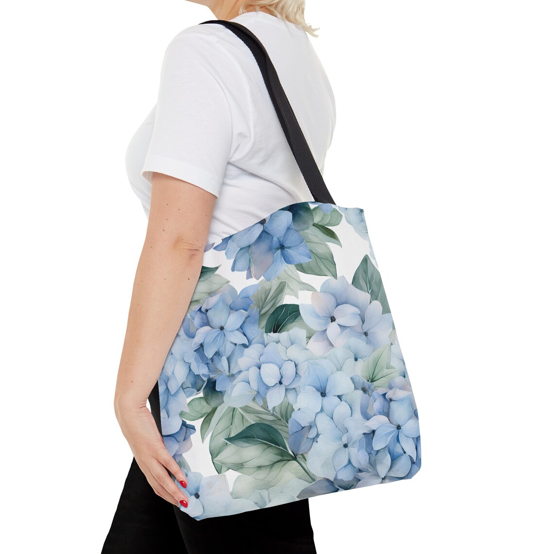 Blue Summer Hydrangea Tote Bag Farmers Market Bag Summer Blooms Summer ...
