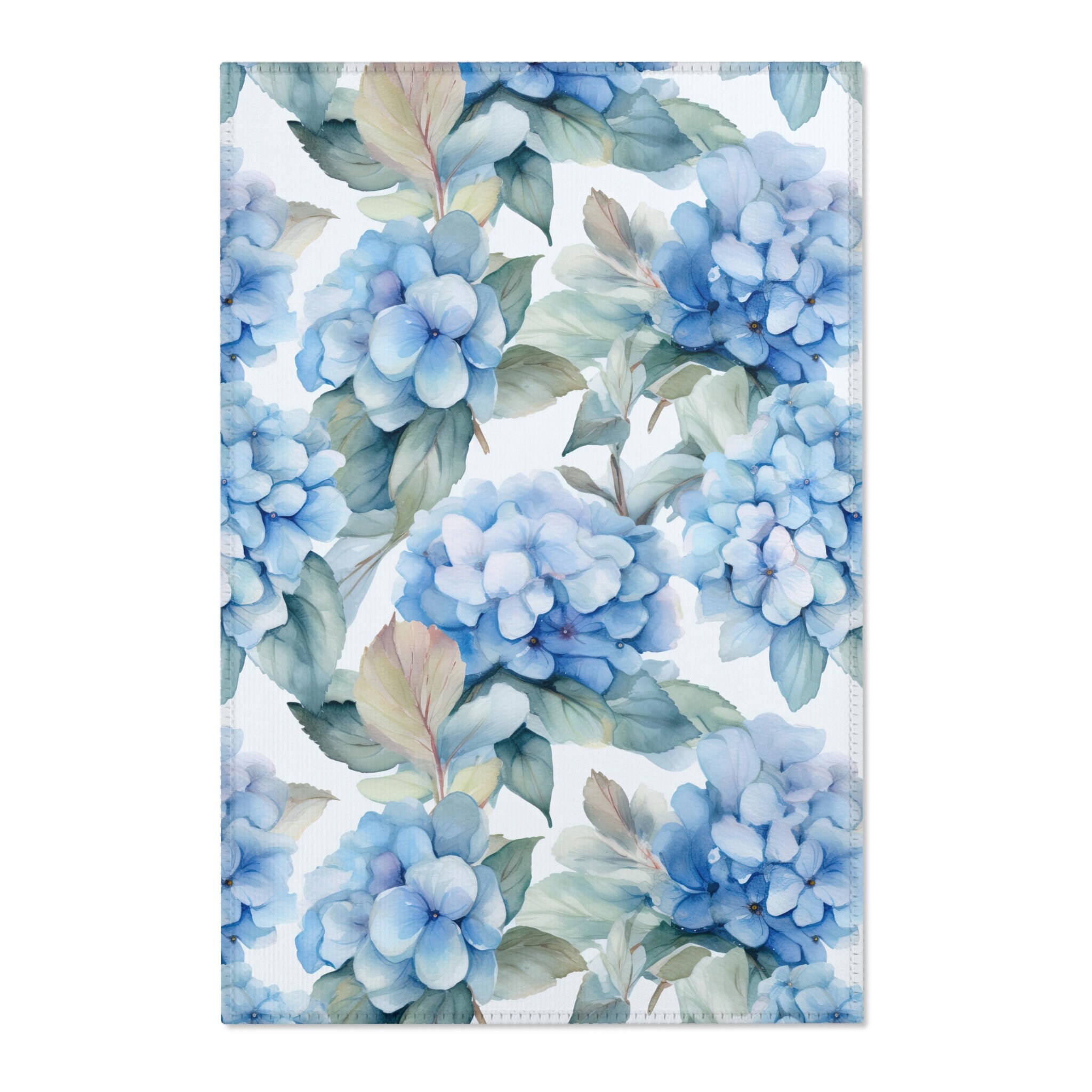 Summer Blue Hydrangea Area Rugs Three Sizes House Decor Beach Country ...
