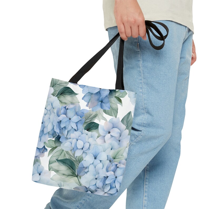 Blue Summer Hydrangea Tote Bag Farmers Market Bag Summer Blooms Summer ...