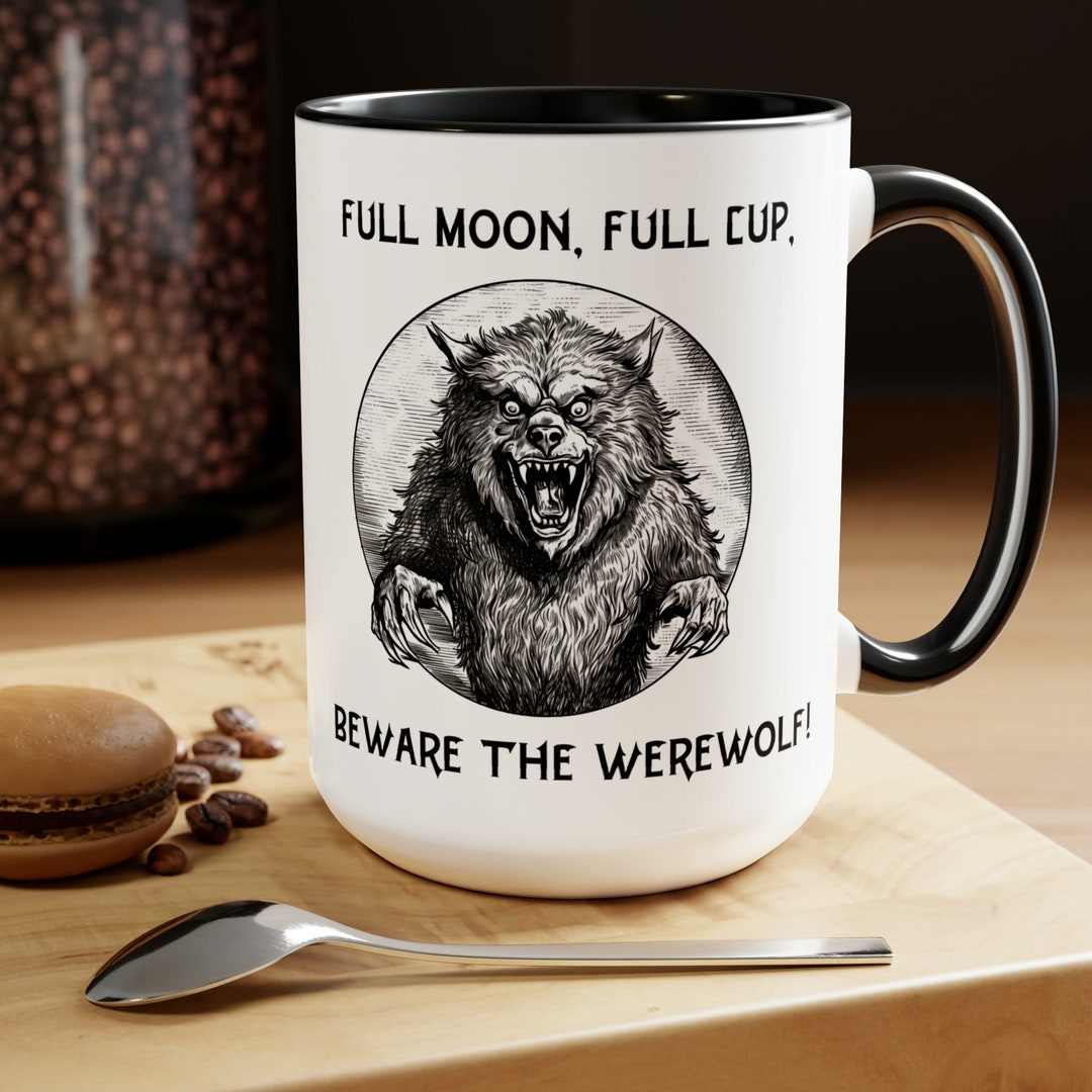 Halloween Werewolf Coffee Mug Two-tone Coffee Mug 15oz Black and White ...