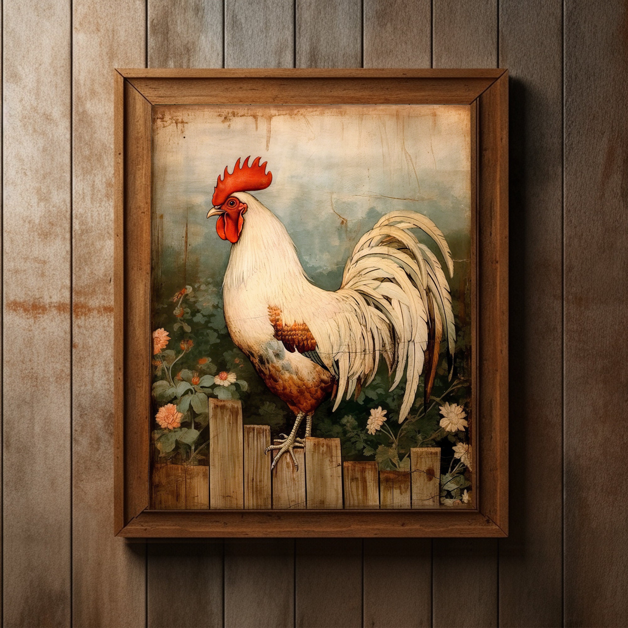 Farmhouse Rooster Canvas Print French Country Wall Art Rustic Farm Kitchen Decor - Etsy