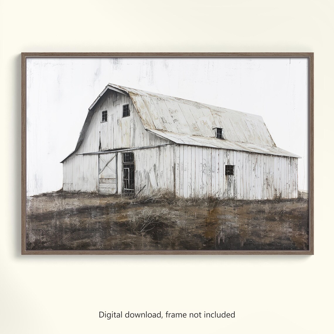 Rustic White Barn Art | Vintage Farmhouse Printable Wall Decor ...