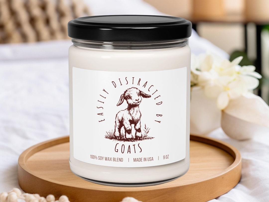 Easily Distracted by Goats Candle, Gift for Goat Lover, Gift for Goat ...