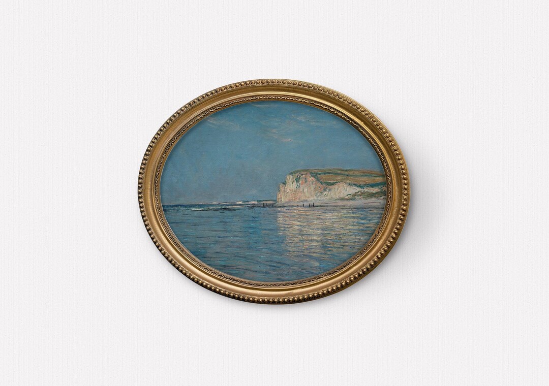 Oval Unframed Art Print, Vintage Ocean Painting, Round Seascape Art ...