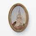 Oval Unframed Art Print, Vintage Church Painting Print, Round Art Print ...