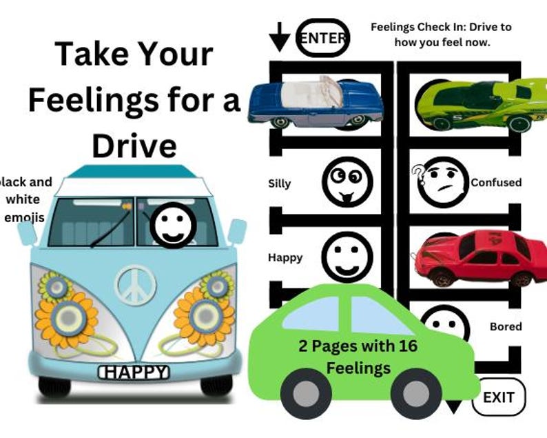 3 Coping Skills Games and Activities With Cars: Identifying Emotions ...