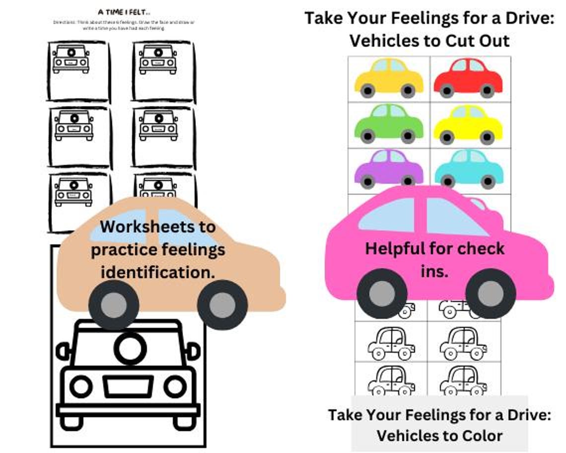 3 Coping Skills Games and Activities With Cars: Identifying Emotions ...