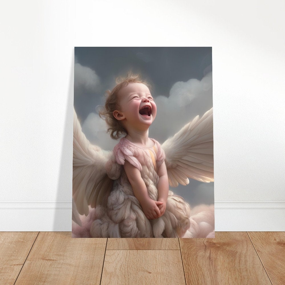 Laughing Pink Angel Premium Matte Paper Poster Art Work by Marina Blue ...