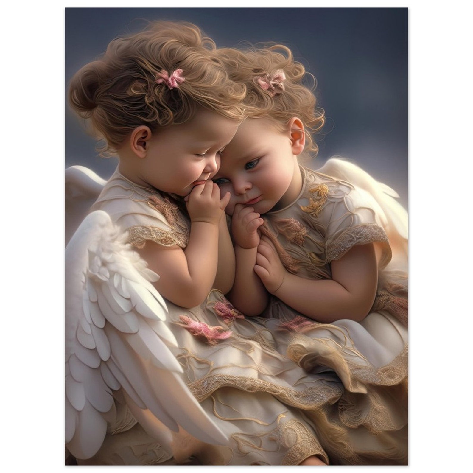 Praying Angels - Premium Matte Paper Poster - Wall Art by Marina Blue ...