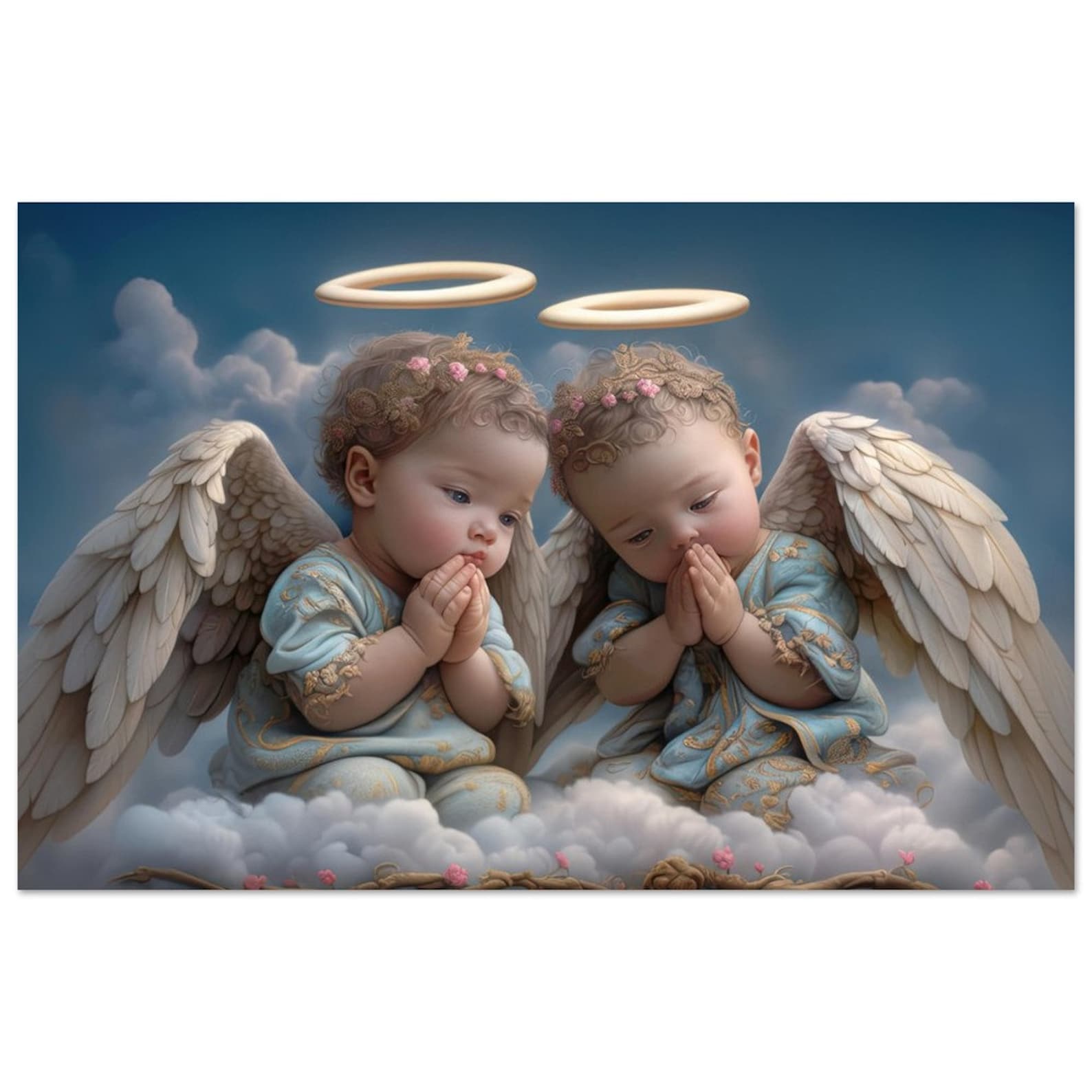 Praying Baby Angels Premium Matte Paper Poster Wall Art by Marina Blue ...
