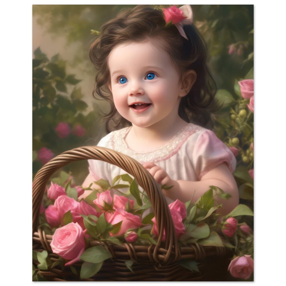 Girl With Roses Art Print – Premium Matte Paper Poster - Etsy