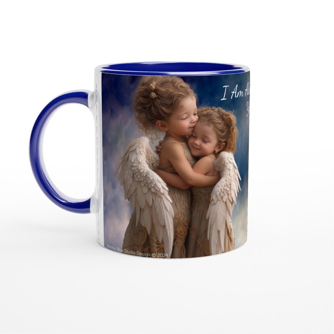 Angels Hug - White 11oz Ceramic Mug With Color Inside - Art Design by ...