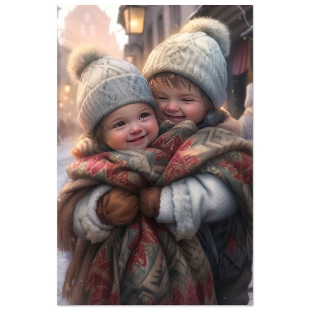 Winter Hug Poster: Children's Wall Art Print - Etsy Canada