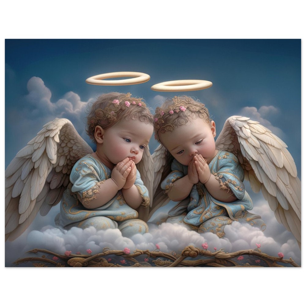 Praying Baby Angels Art Print – Premium Matte Paper Poster - Etsy