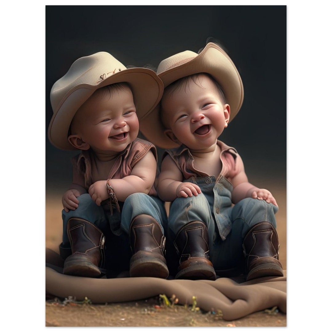 Happy Cowboys - Premium Matte Paper Poster - Wall Art by Marina Blue ...