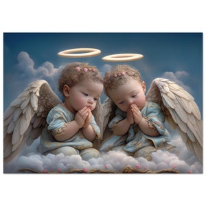 Praying Baby Angels - Premium Matte Paper Poster - Wall Art by Marina ...