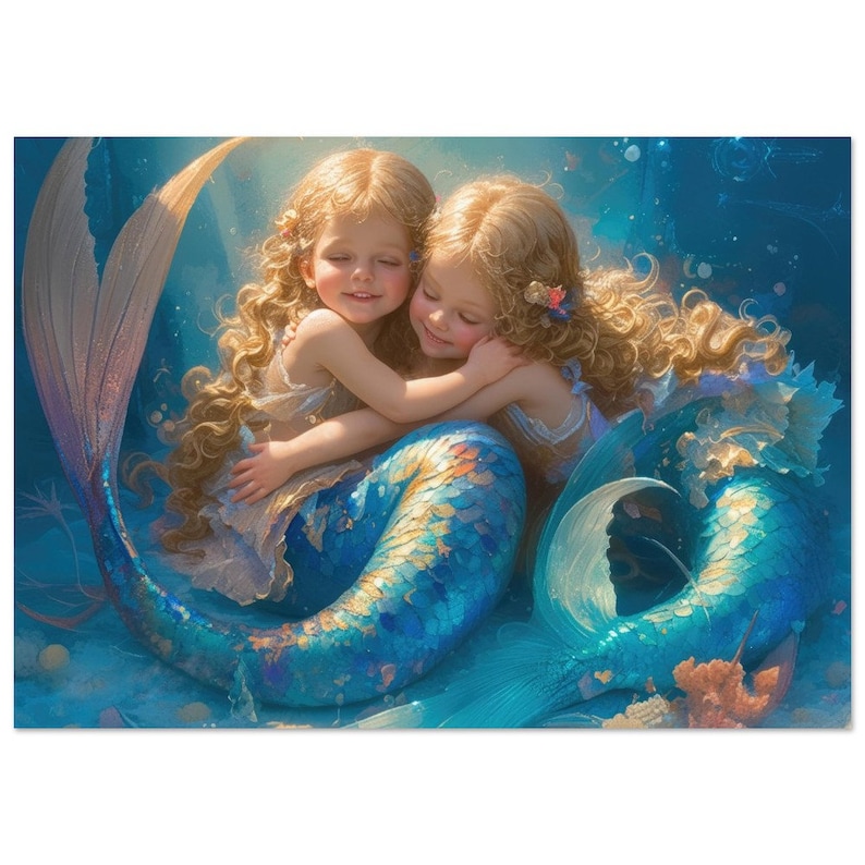Mermaids Premium Matte Paper Poster Wall Art by Marina Blue Studio - Etsy