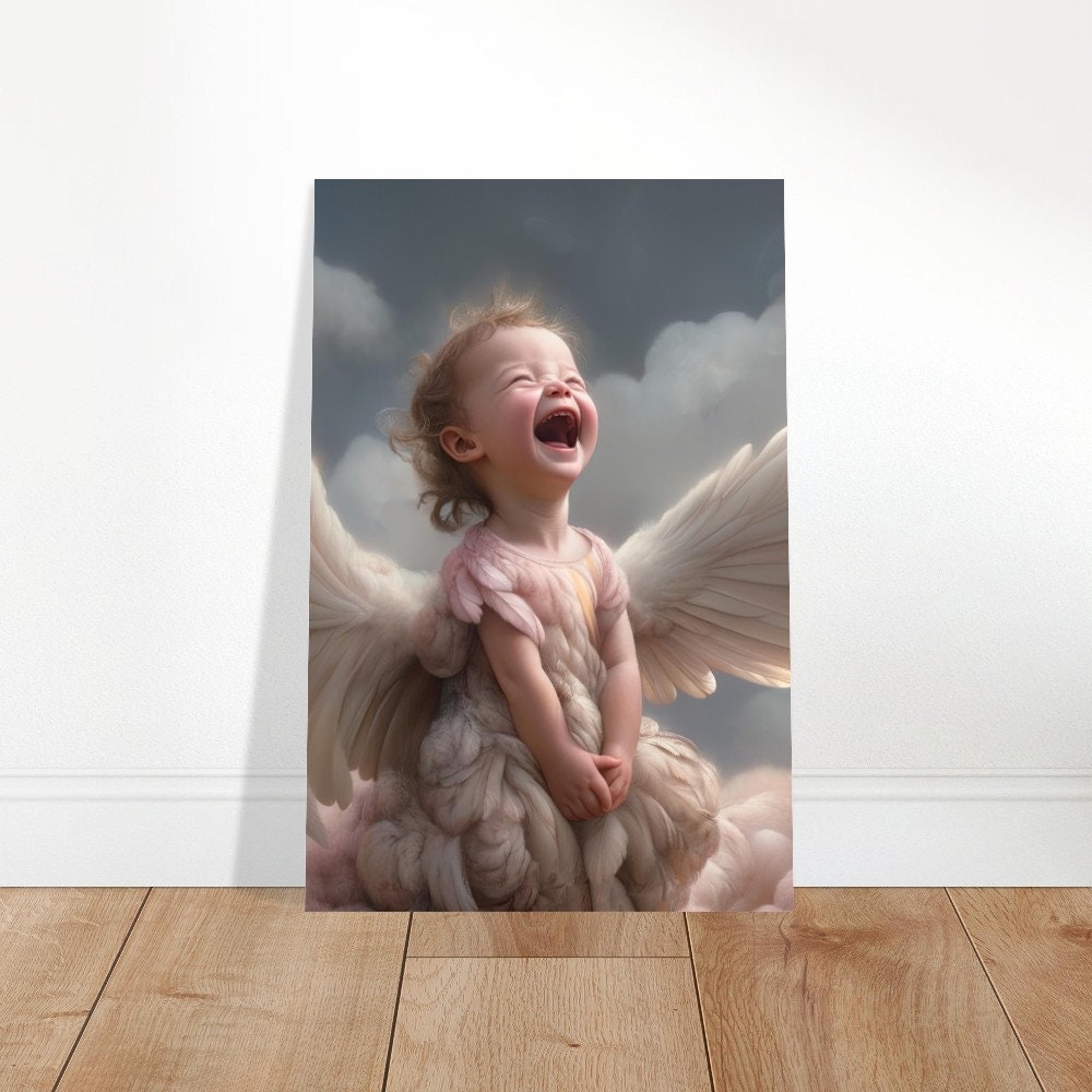 Laughing Pink Angel Premium Matte Paper Poster Art Work by Marina Blue ...