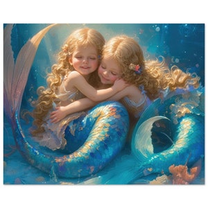 Mermaids - Premium Matte Paper Poster - Wall Art by Marina Blue Studio ...
