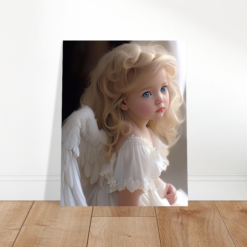 White Angel Art Poster – Premium Matte Paper, Marina Blue Studio - Etsy