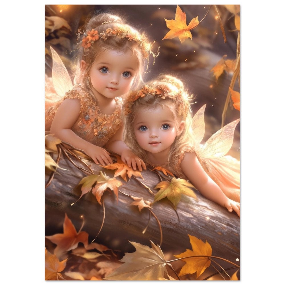 Autumn Fairies - Premium Matte Paper Poster - Wall Art by Marina Blue ...