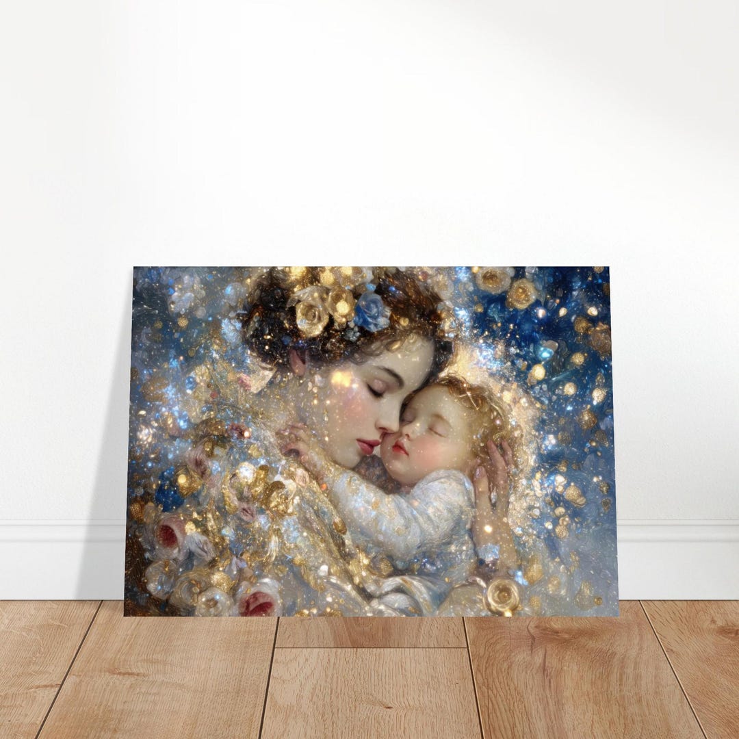 Mother and Child - Fine Art Poster- Art Design by Marina Blue Studio - Etsy