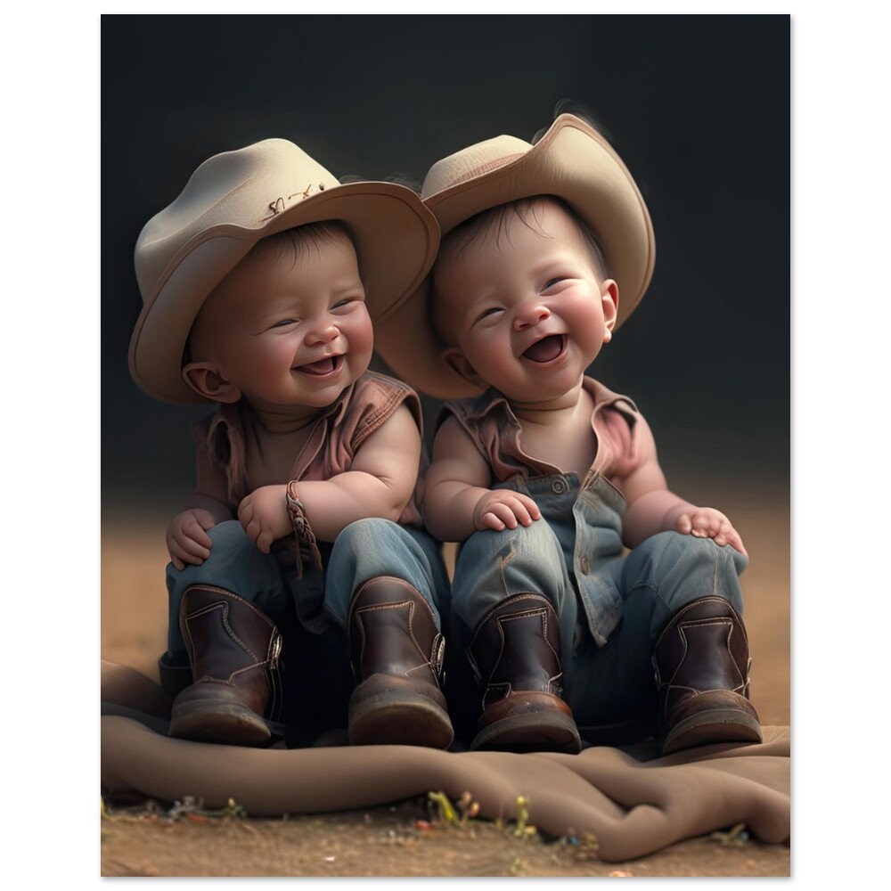 Happy Cowboys Premium Matte Paper Poster Wall Art by Marina Blue Studio ...