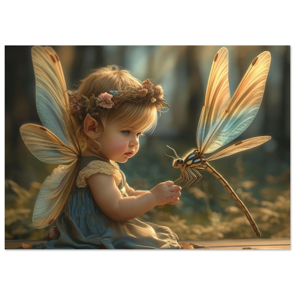 Dragonfly Fairy Premium Matte Paper Poster Wall Art by Marina Blue ...