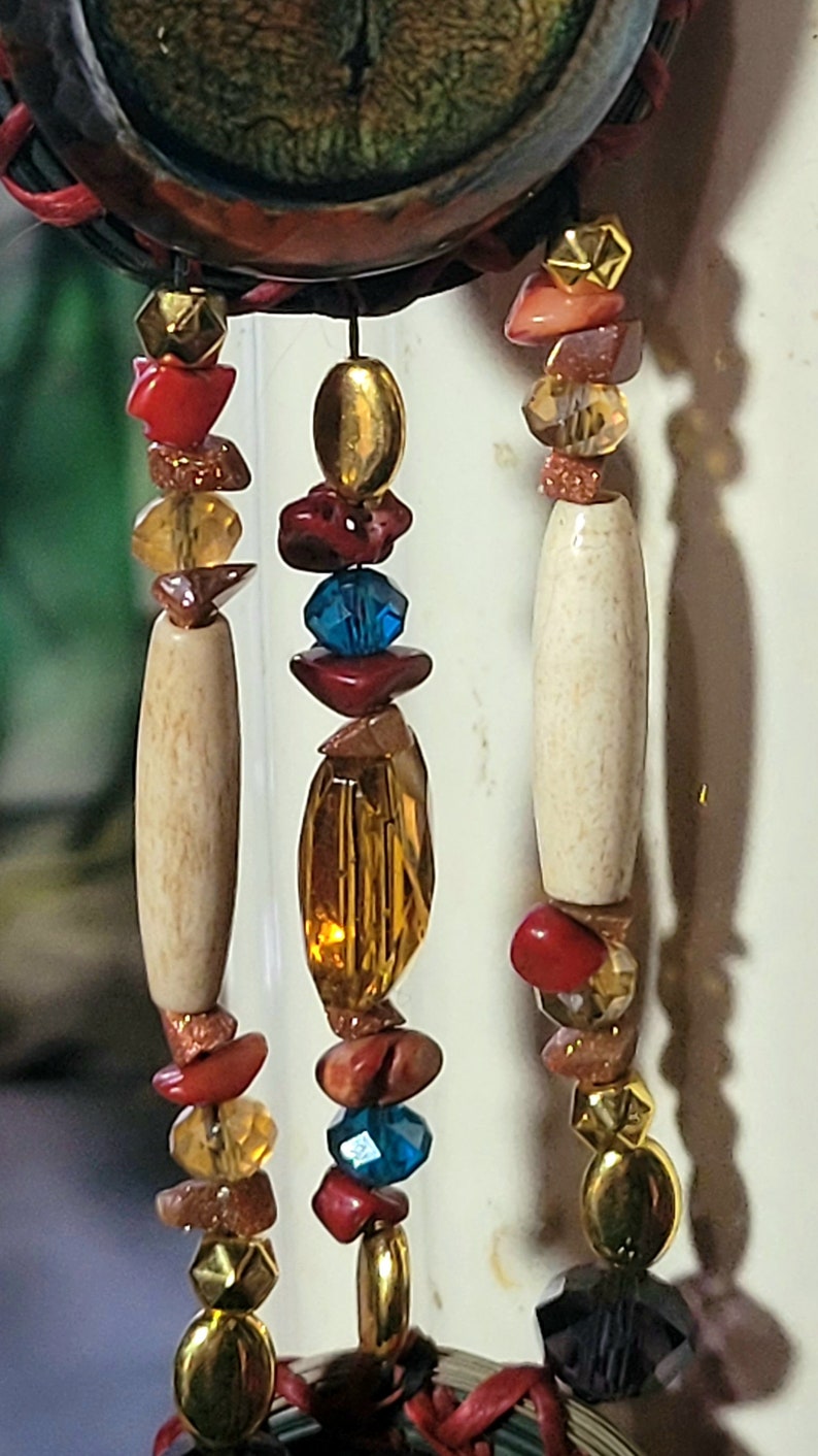 Dragons Eye Protection Hanging Amulet With Pine Needles and Hand Sewn ...