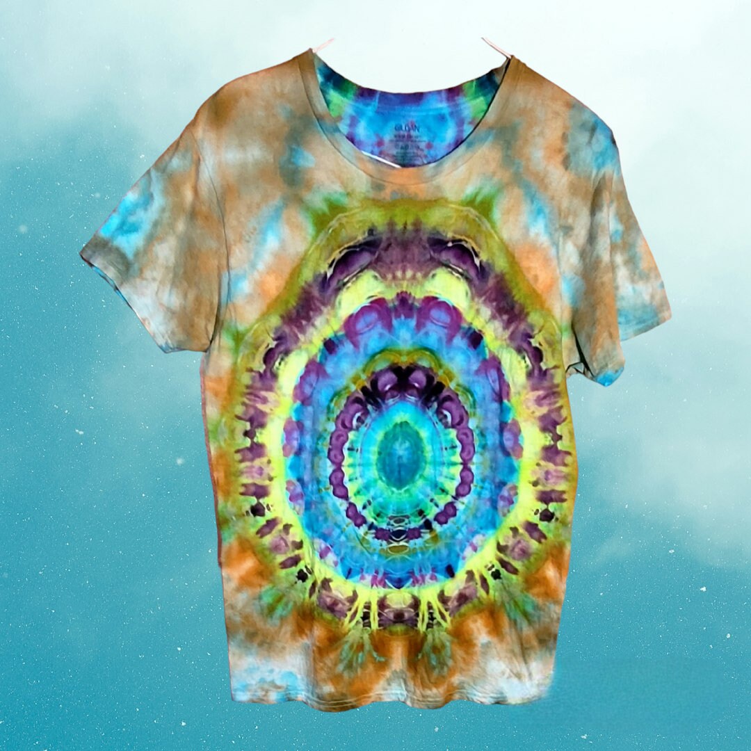 Psychedelic Kaleidoscope Medium Hand Dyed Shirt. # Retro Tie Dye # Free ...