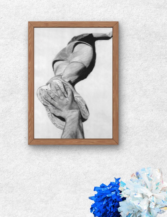 Cheerleading Art | Original Art Digital Print | JPG Download - Etsy
