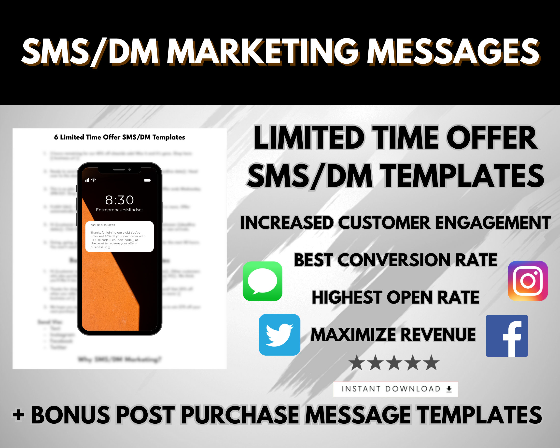 Message Templates Limited Time Offer Message SMS Marketing High ...
