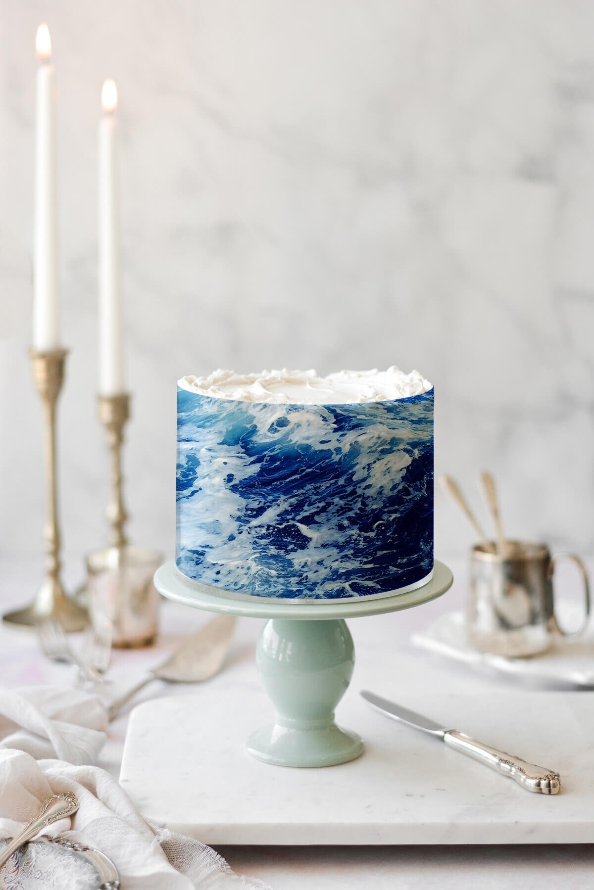 Ocean Waves Icing Sheet, Cake Wrap, Cake Tattoo - Etsy