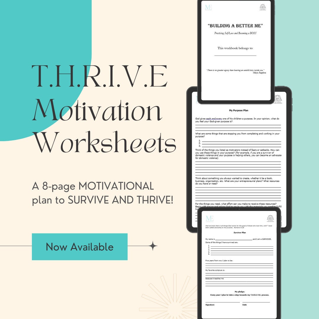 THRIVE Motivation Worksheets - Etsy