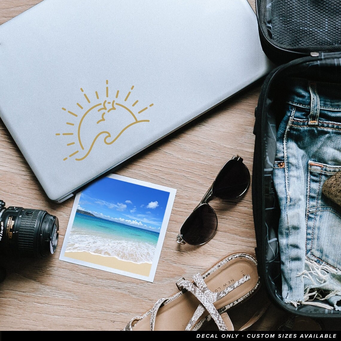 Sunset Decal, Sunrise Decal, Waves Decal, Car Decal, Laptop Decal, Cool ...