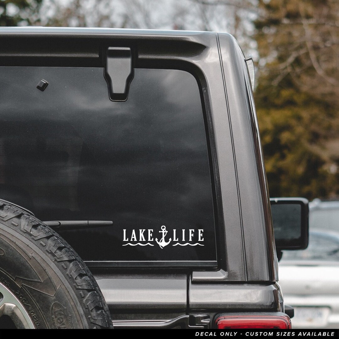 Lake Life Decal, Outdoor Decal, Window Decal, Cool Decal, Sticker Decal ...