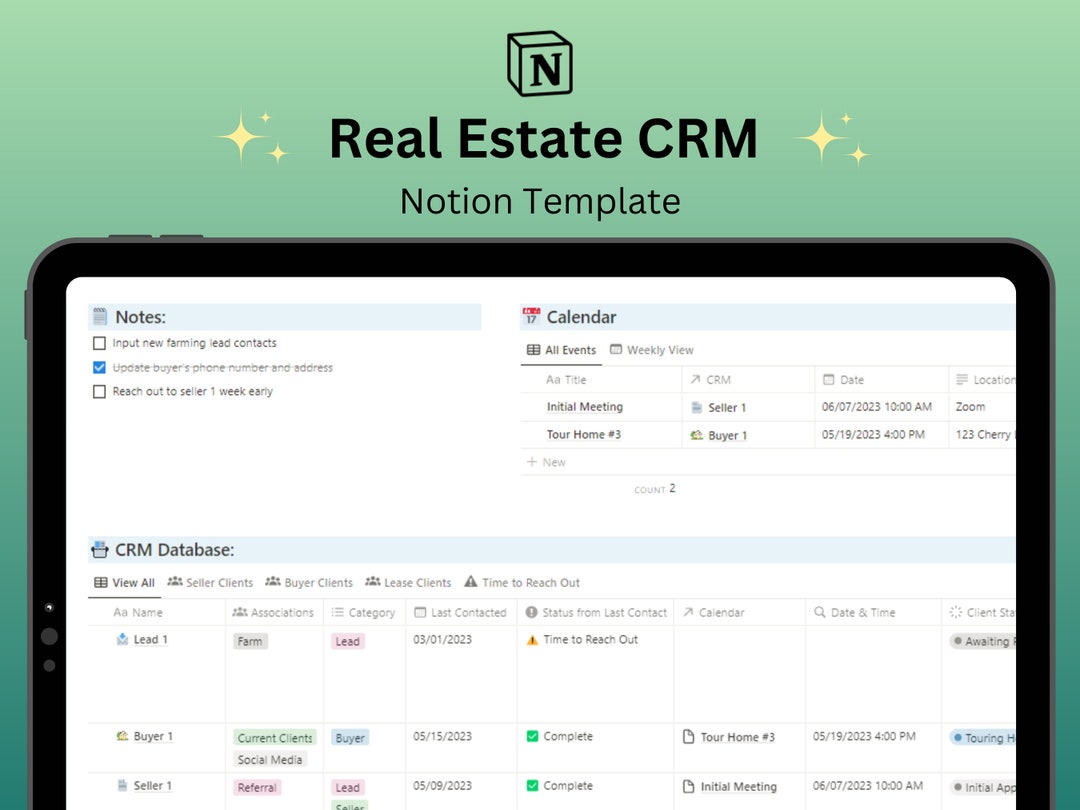 Real Estate Agent CRM Notion Template Digital CRM, Real Estate Planner ... Real Estate Agent CRM Notion Template Digital CRM, Real Estate Planner ...