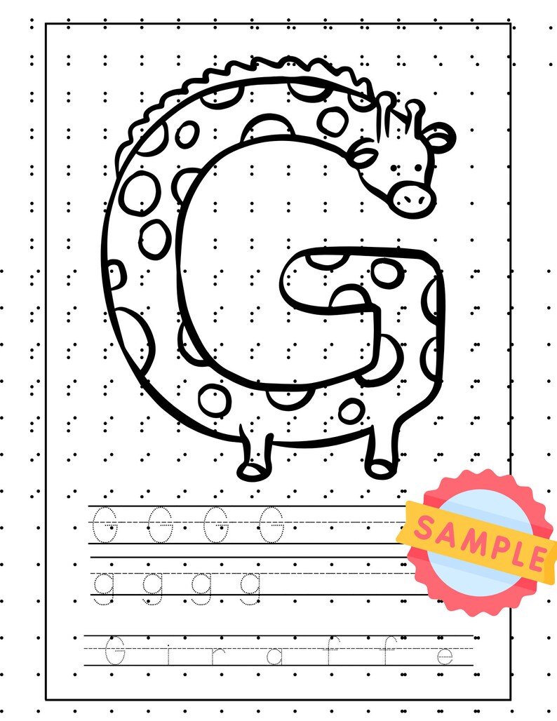 Learn Your Letters - Animal Coloring Book - Etsy