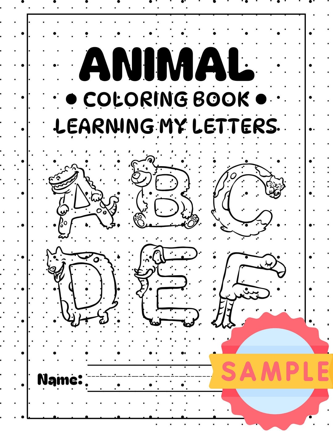 Learn Your Letters - Animal Coloring Book - Etsy