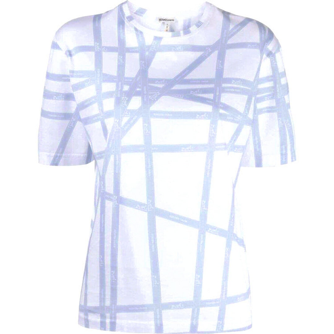 Hermes Vintage Bolduc-print Logo Ribbon Print Cotton T-shirt - Etsy