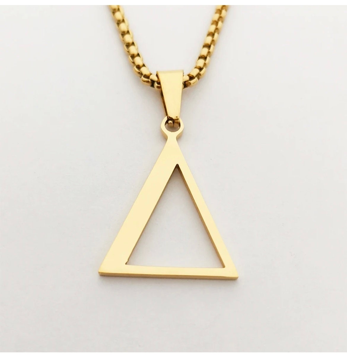 Delta Necklace - Gold Plated Stainless Steel - Etsy