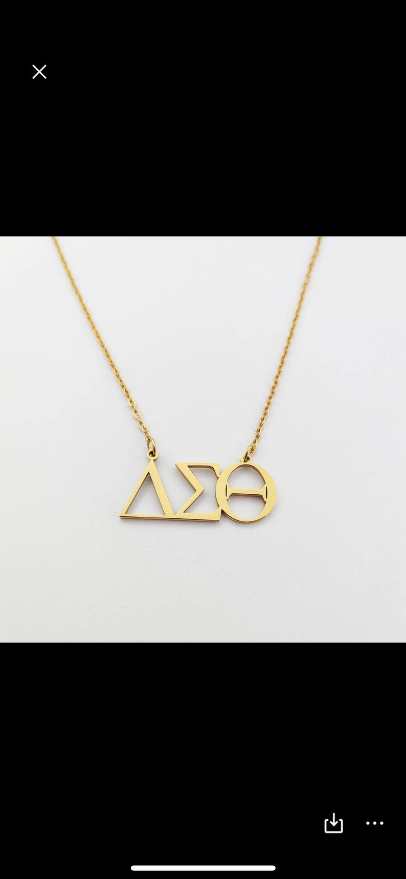 Delta Sigma Theta Symbols Necklace Gold Plated Stainless Steel - Etsy