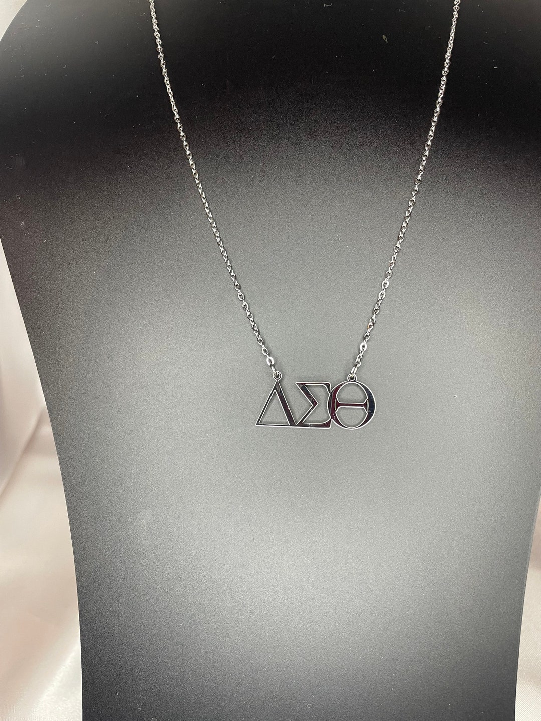 Delta Sigma Theta Symbols Necklace - Silver Plated Stainless Steel - Etsy
