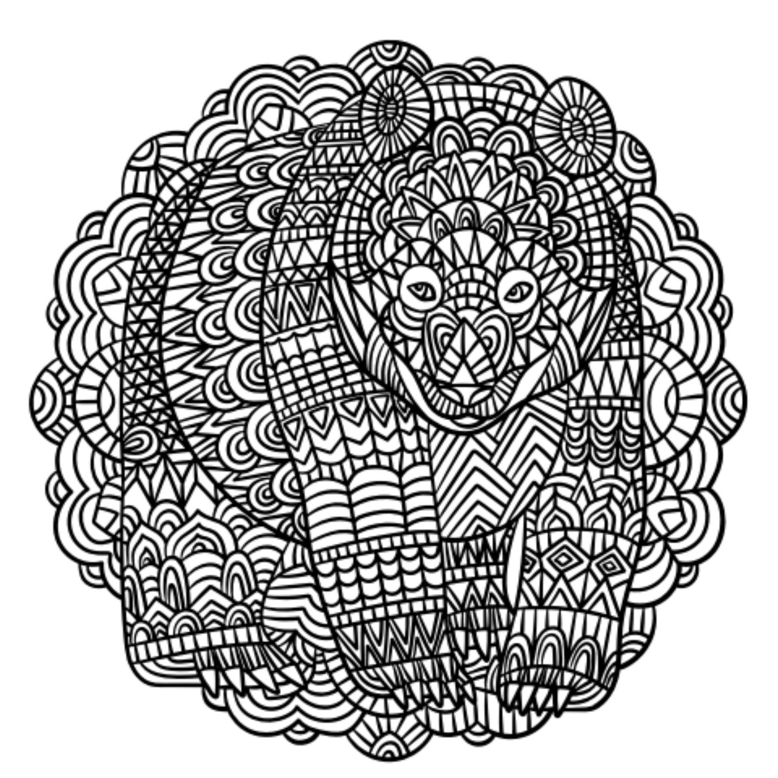 100 Digital Adult Mandala Coloring Pages With Animals Affirmations and ...
