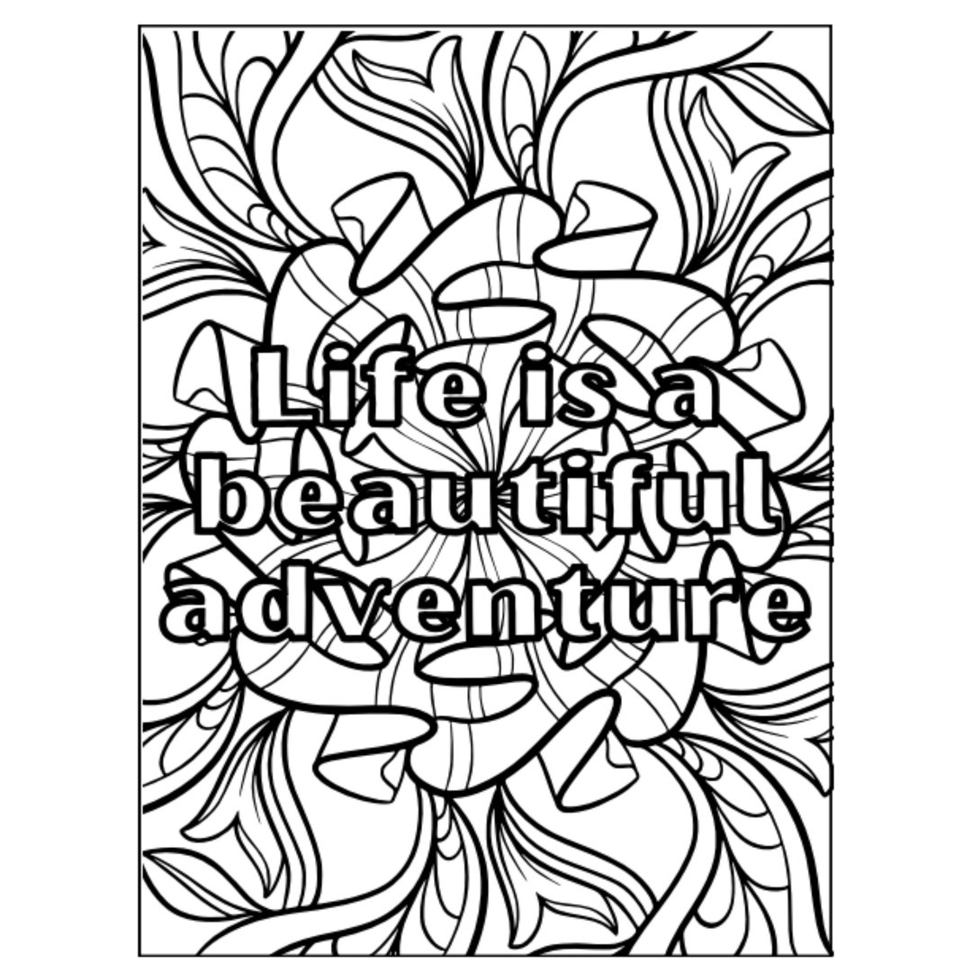 Positive Affirmations Coloring Pages Positive Words for Self Worth and ...